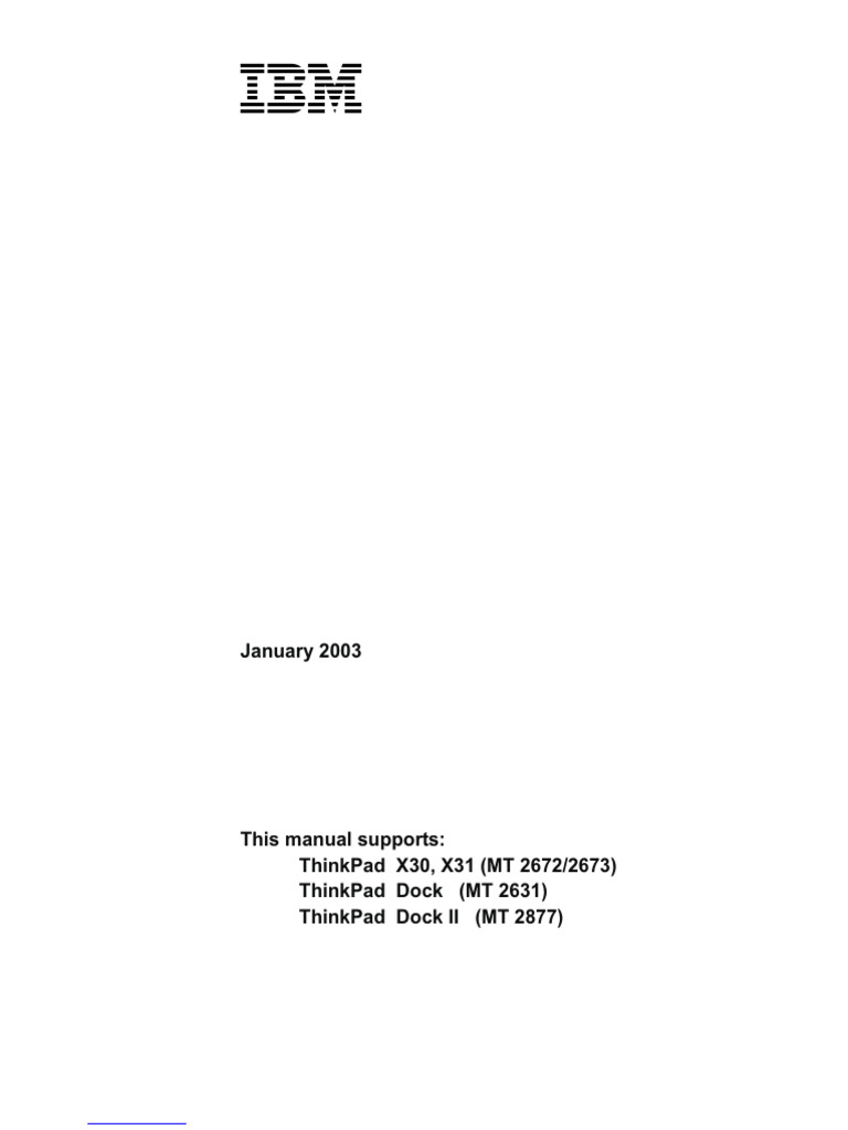 Thinkpad x30 Thinkpad x31 MT 2672 | PDF | Floppy Disk | Implied Warranty