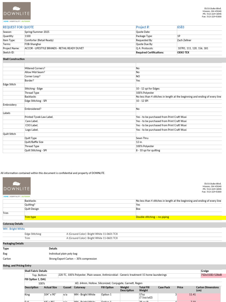 6583 - Accor - Lifestyle Brands - Retail Ready Duvet | PDF | Embroidery | Quilt