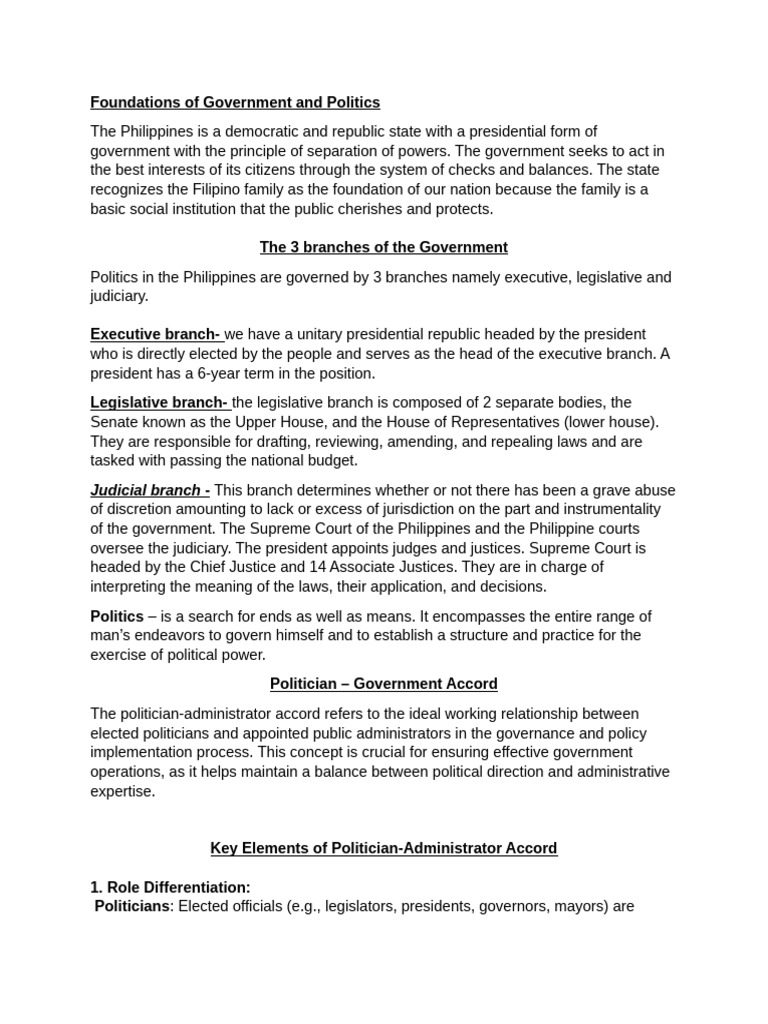 Philippine Government and Politics Overview | PDF | Governance | Policy