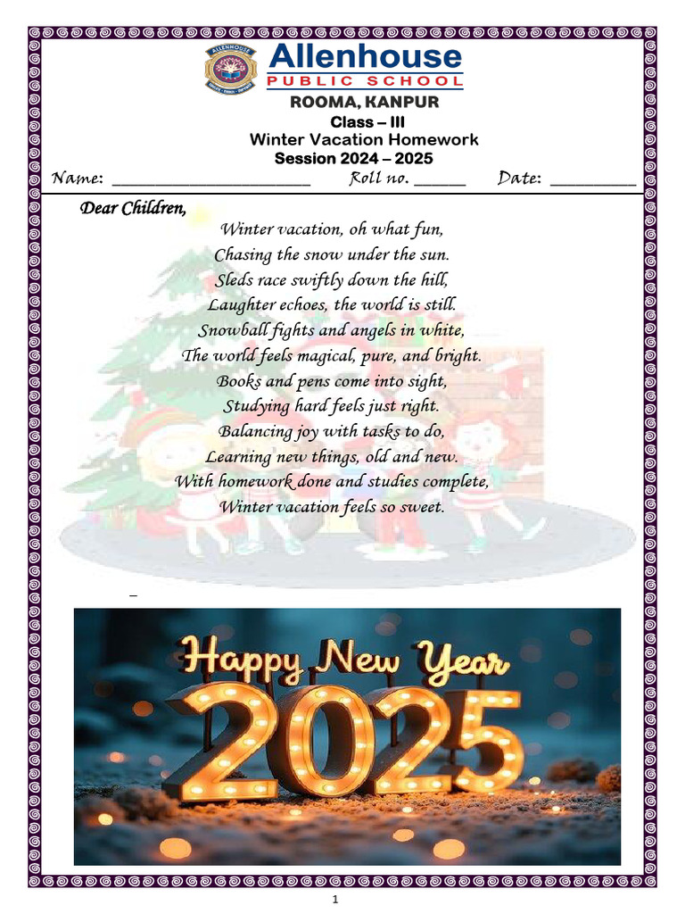 Grade 3 Winter Homework | PDF | Moon