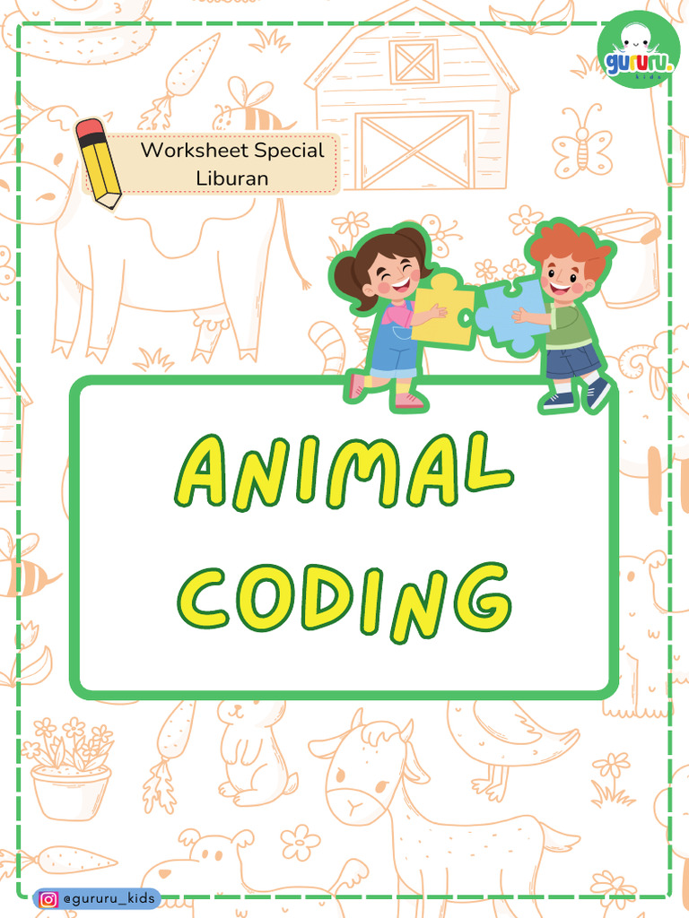 Worksheet Anak Gururu Kids Coding Animal | PDF