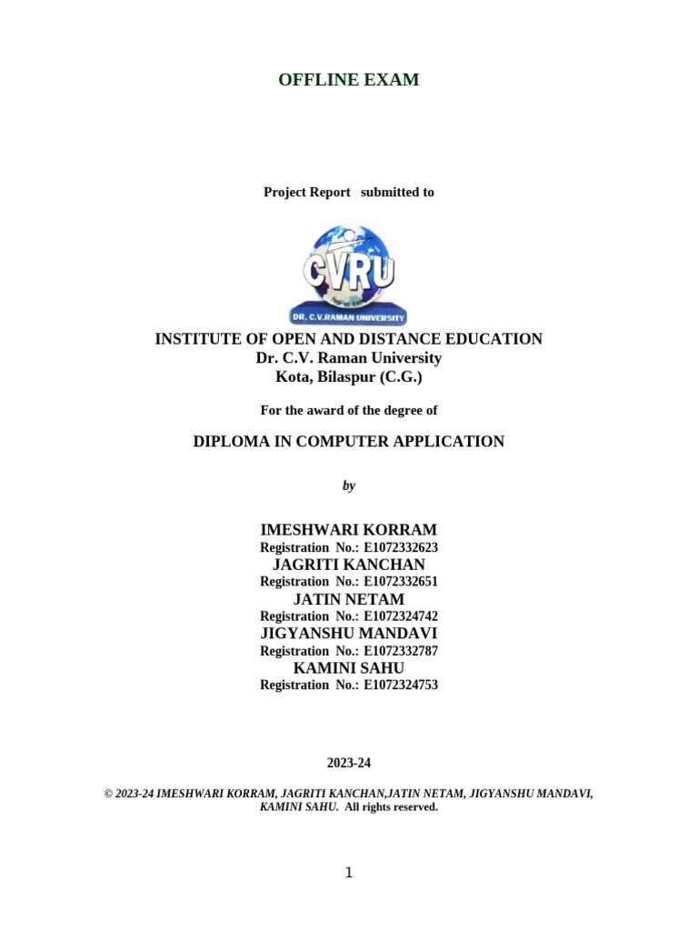 Offline Exam 1 | PDF | Relational Database | Databases