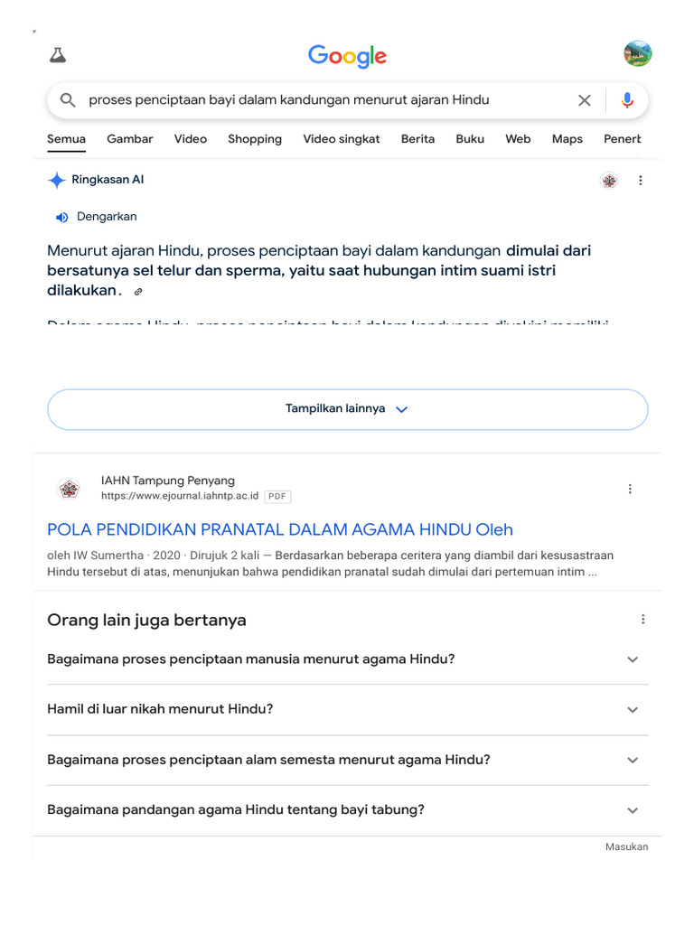 Proses Penciptaan Bayi Hindu | PDF
