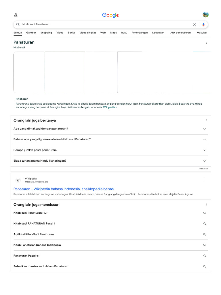 Kitab Suci Panaturan Agama Kaharingan | PDF