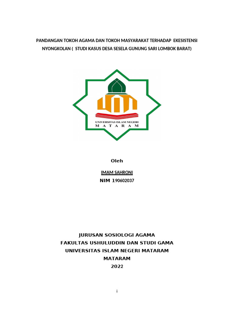 Proposal Imam Sahroni | PDF