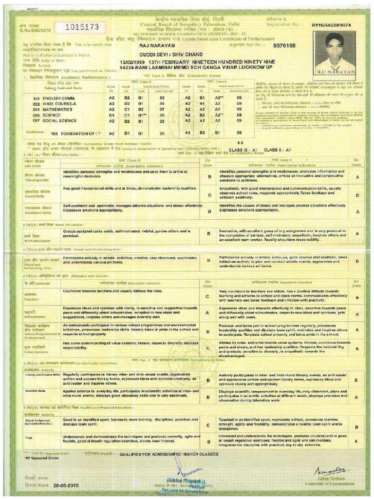 High School Marksheet... 2 | PDF