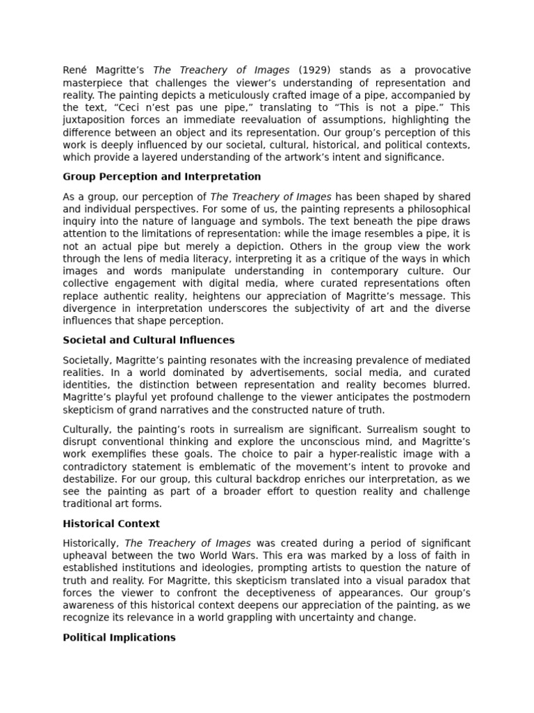 René Magritte | PDF | Representation (Arts) | Image