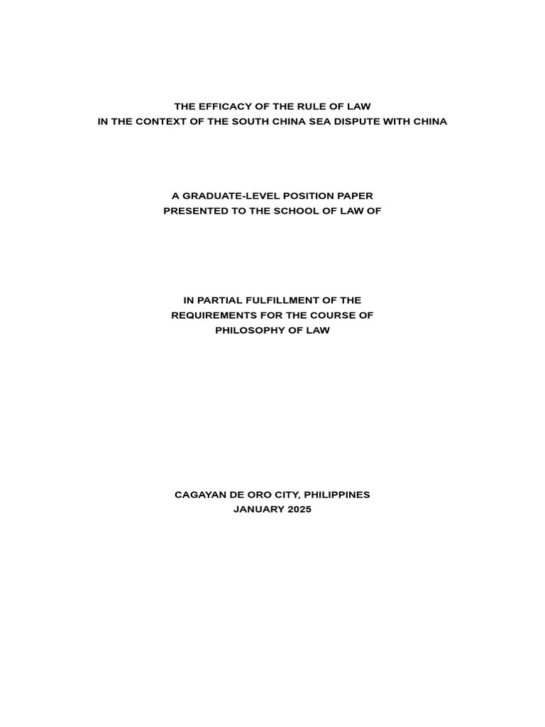 Philo Final Paper | PDF | South China Sea | International Law