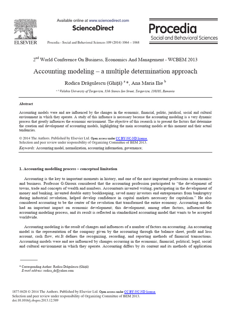 Accounting Modelling - Multiple Determination Factors Ghita Llia | PDF ...