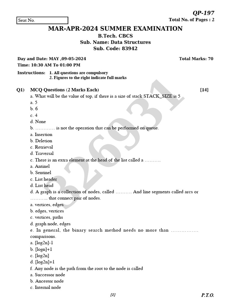 2 - 1154 - 83942 - Data Structures - 83942 | PDF | Time Complexity ...