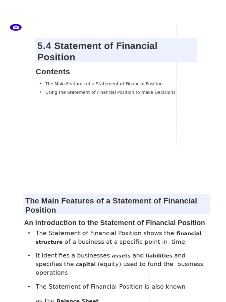 Understanding Financial Position Statements | PDF | Balance Sheet ...