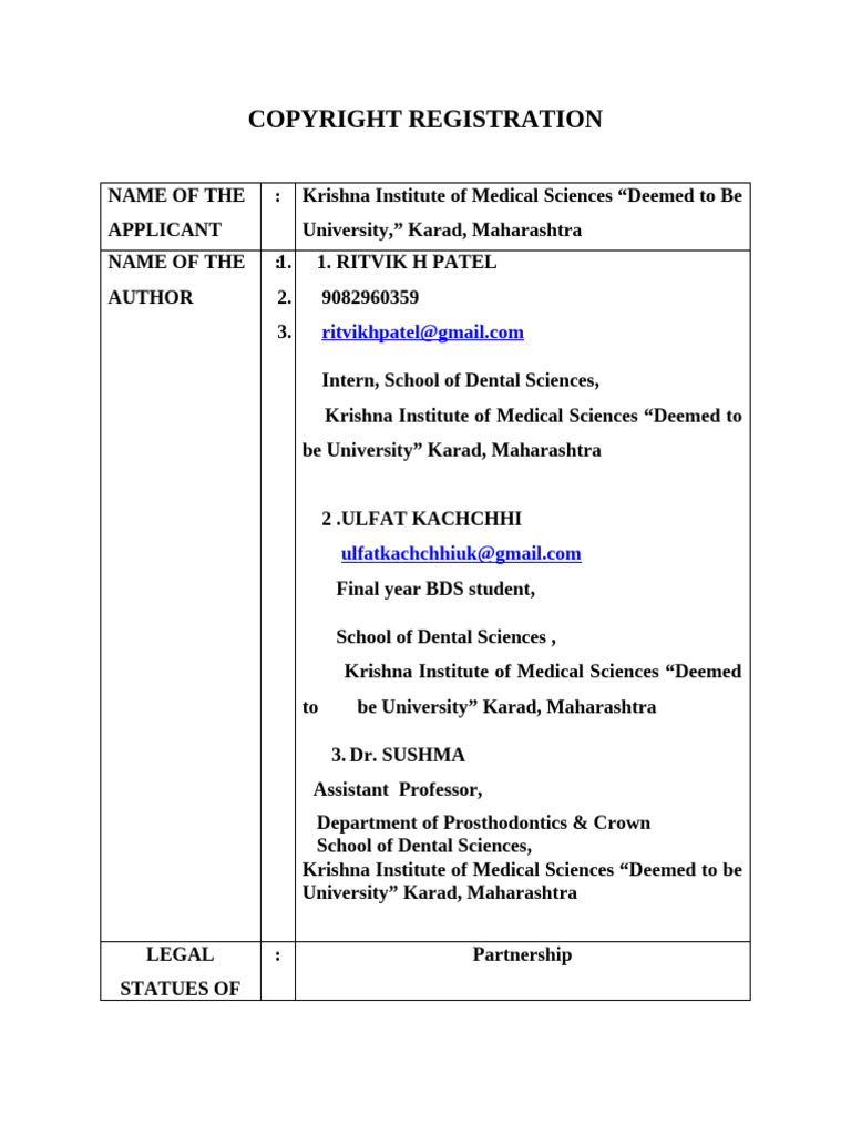 Final Copyright Rim Master | PDF | Dentistry Branches