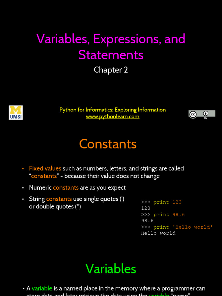 Python Variables and Expressions Guide | PDF