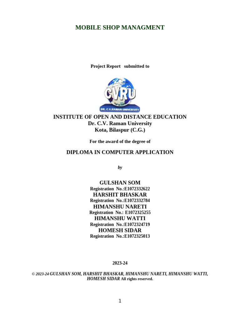 Mobile Shop Managment 1 | PDF | Unified Modeling Language | Computing