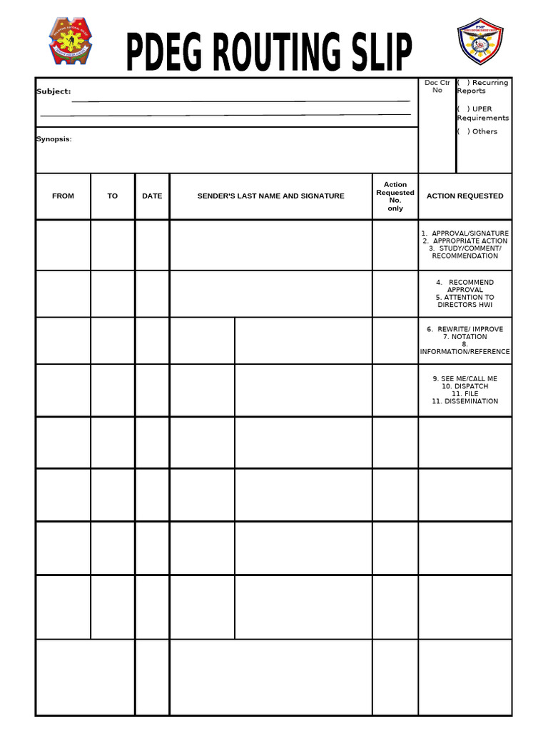 Pdeg Routing Slip Revised - 2 | PDF