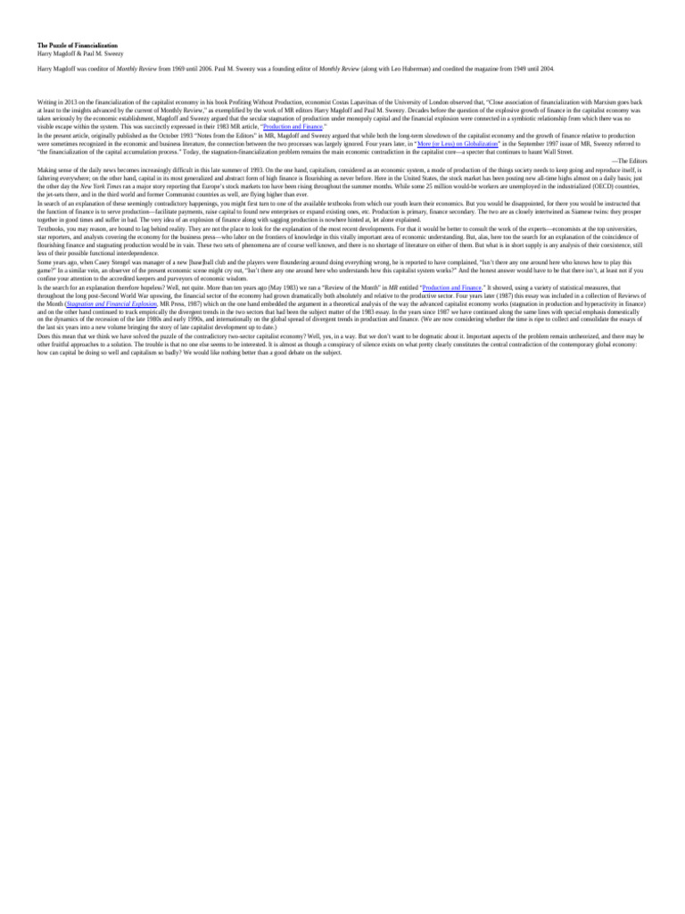Magdoff & Sweezy 66-68 | PDF | Capitalism | Economic Ideologies