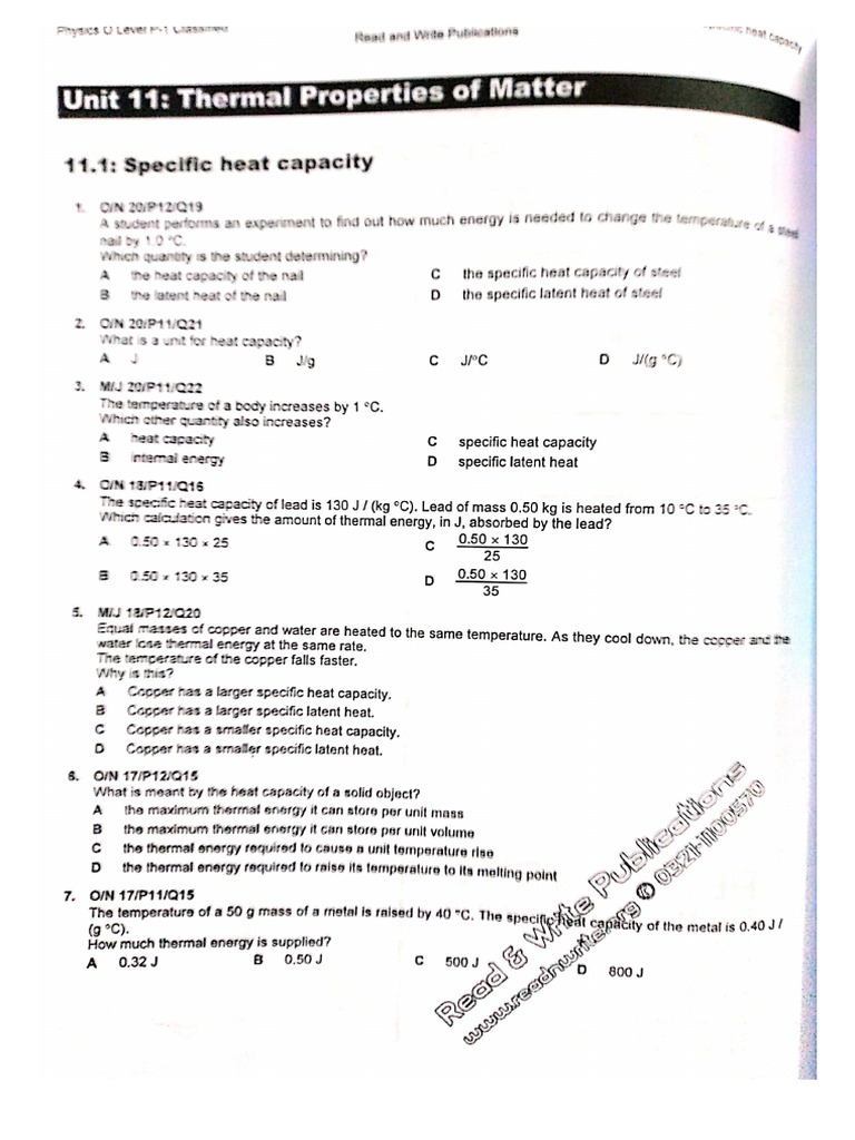Specific Heat Capacity | PDF