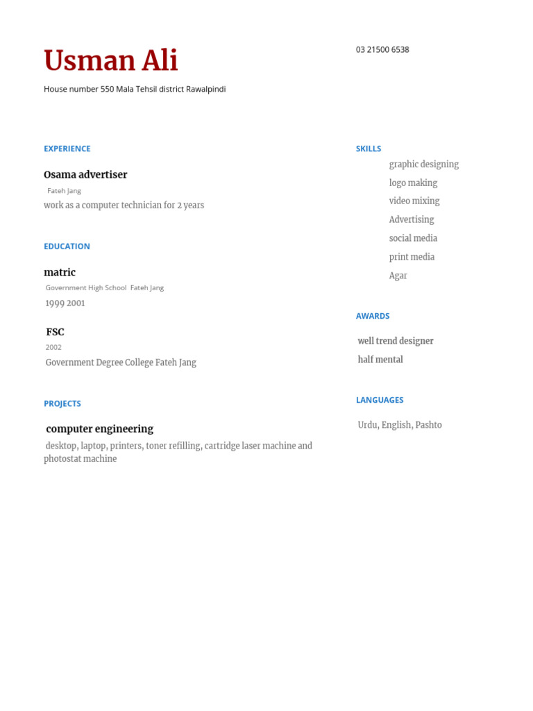 Usman Ali: Osama Advertiser | PDF