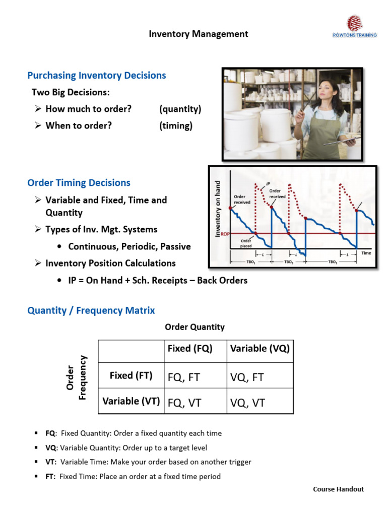 Inventory Management Course Overview | PDF