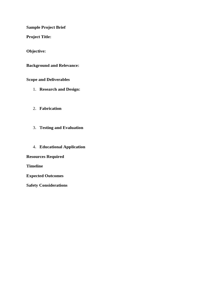 Sample Project Brief | PDF