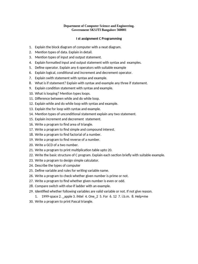 CCP I Assignment | PDF