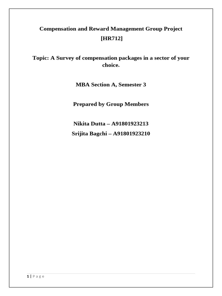 Compensation and Reward Management Group Project | PDF | Compensation ...