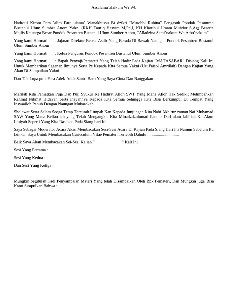 Moderator Acara | PDF