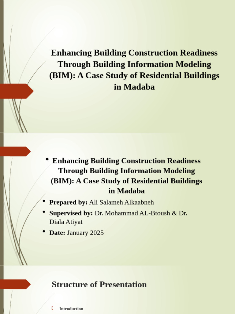 Enhancing Building Construction Readiness Through BIM in Madaba | PDF ...