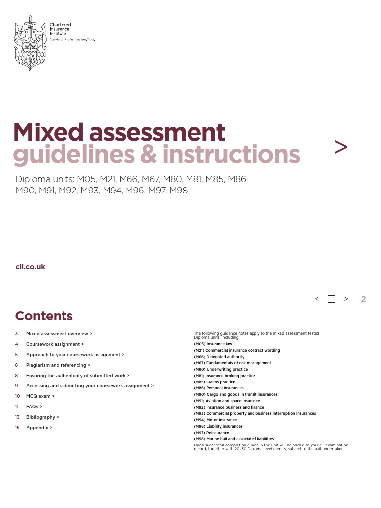 CII Diploma Mixed Assessment Guide | PDF | Multiple Choice ...
