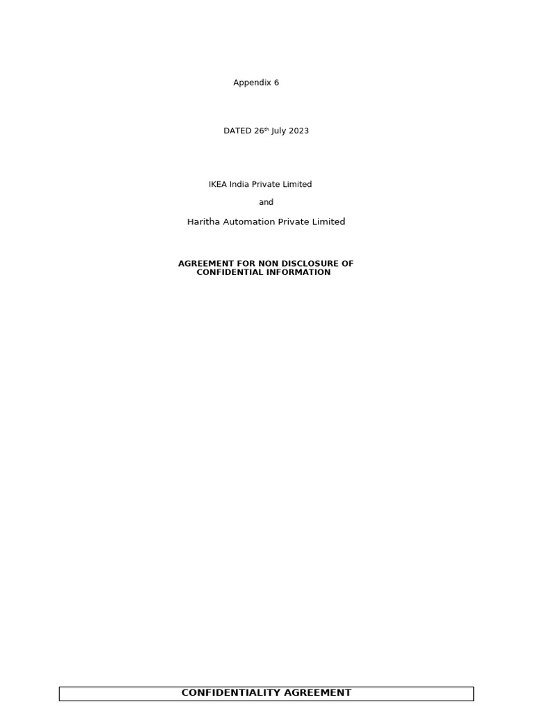 6. Appendix 6 NDA | PDF | Legal Remedy | Breach Of Contract