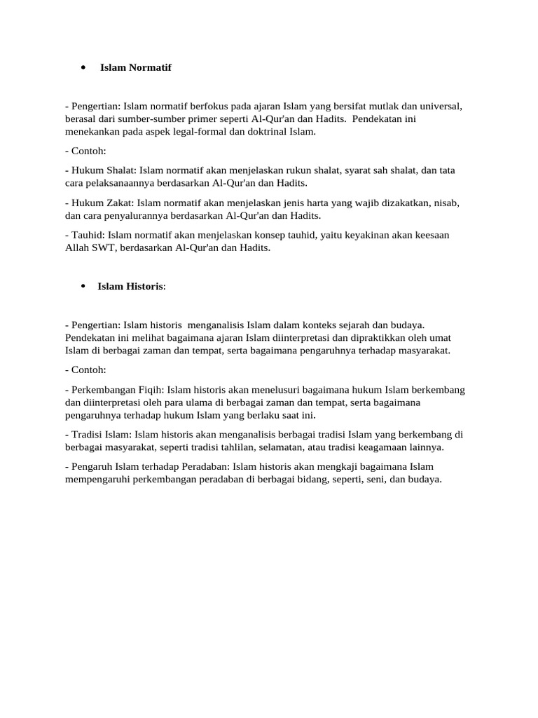 Islam Normatif vs Islam Historis | PDF
