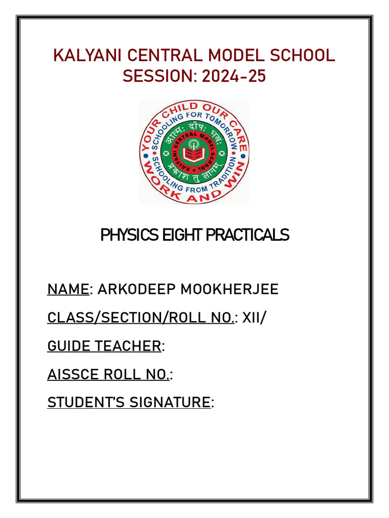 Physics Eight Practicals (FP) - 071508 | PDF