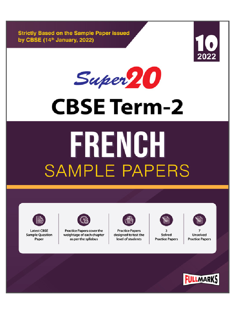French Super20 Sample Paper Term 2 Class 10 | PDF