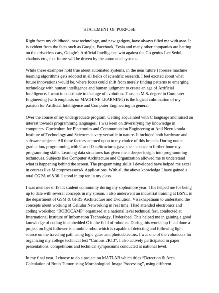 SOP_CS_UMKC | PDF | Computer Programming | Engineering