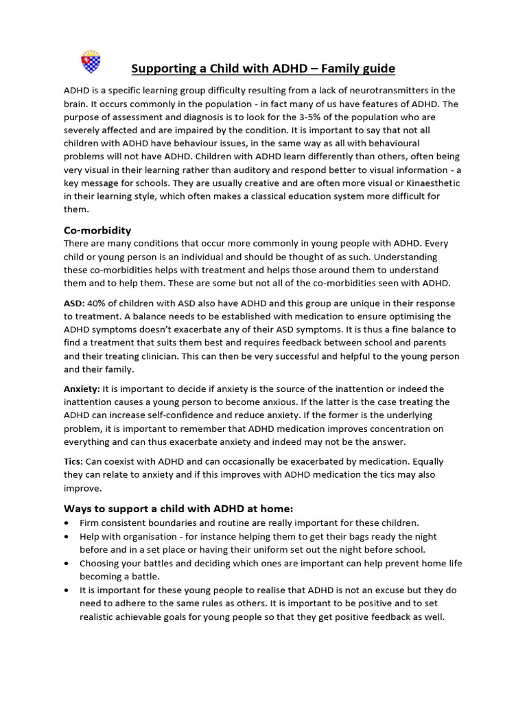Family Guide: Supporting ADHD Kids | PDF | Attention Deficit ...