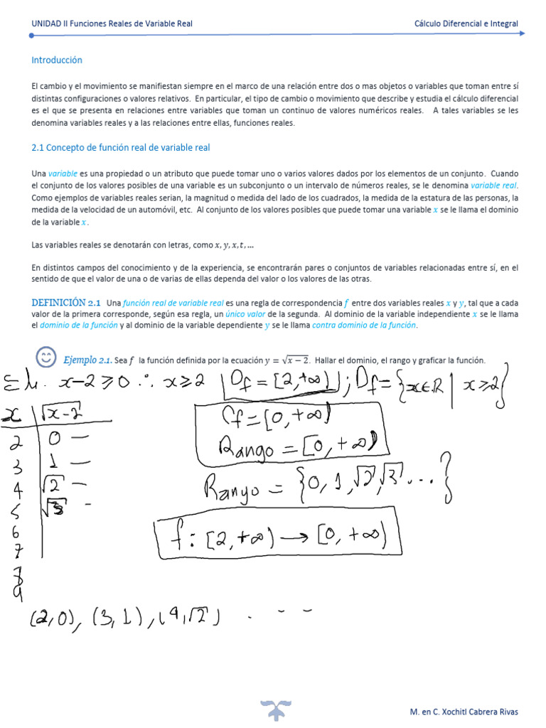 Funciones de Variable Real | PDF | Función (Matemáticas) | Variable (Matemáticas)