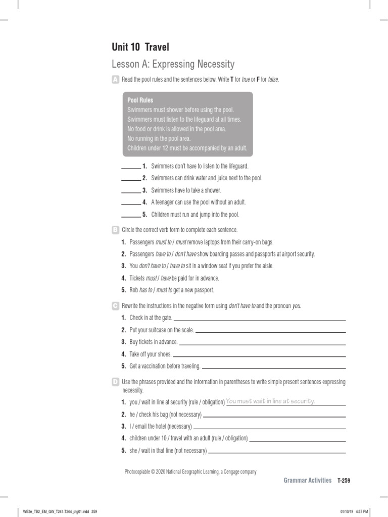 Travel Grammar Activities for Necessity | PDF | Grammar | Syntax