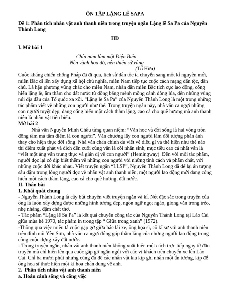 8. LẶNG LẼ SAPA | PDF