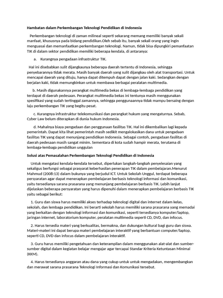Hambatan Dan Solusi Ict | PDF