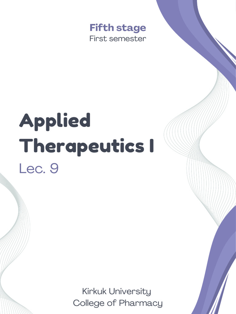 Applied Theraputic Lec9 | PDF | Physiology | Medical Specialties