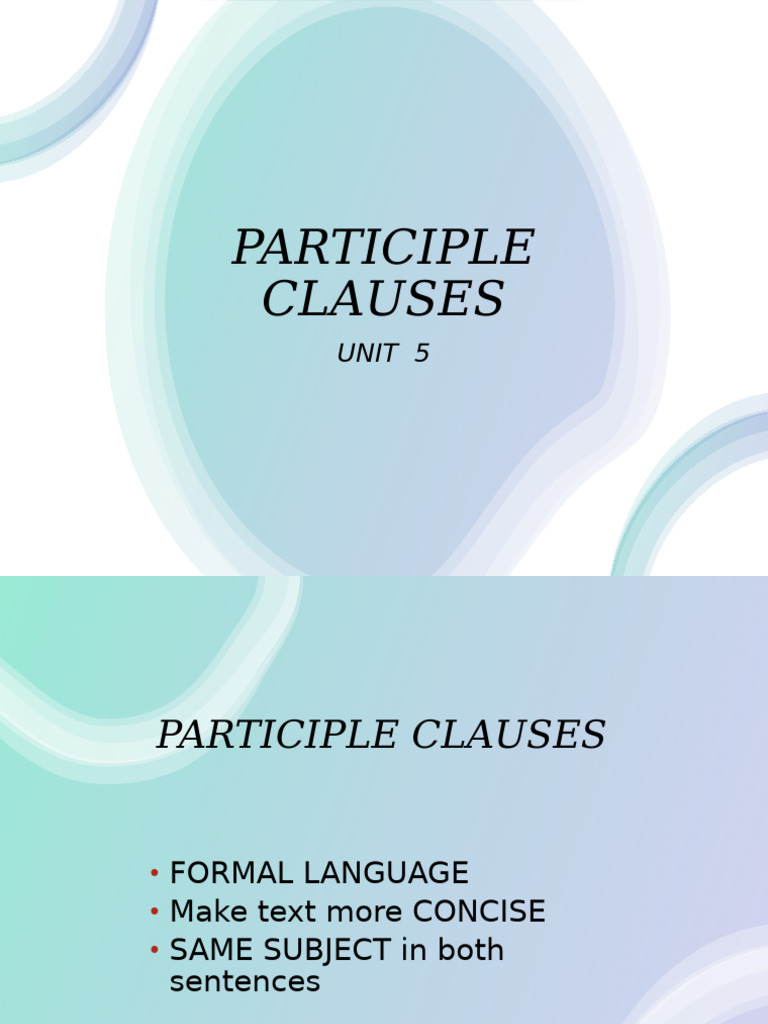 Mastering Participle Clauses in English | PDF