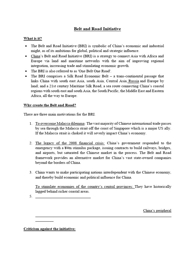 Understanding the Belt and Road Initiative | PDF | International ...