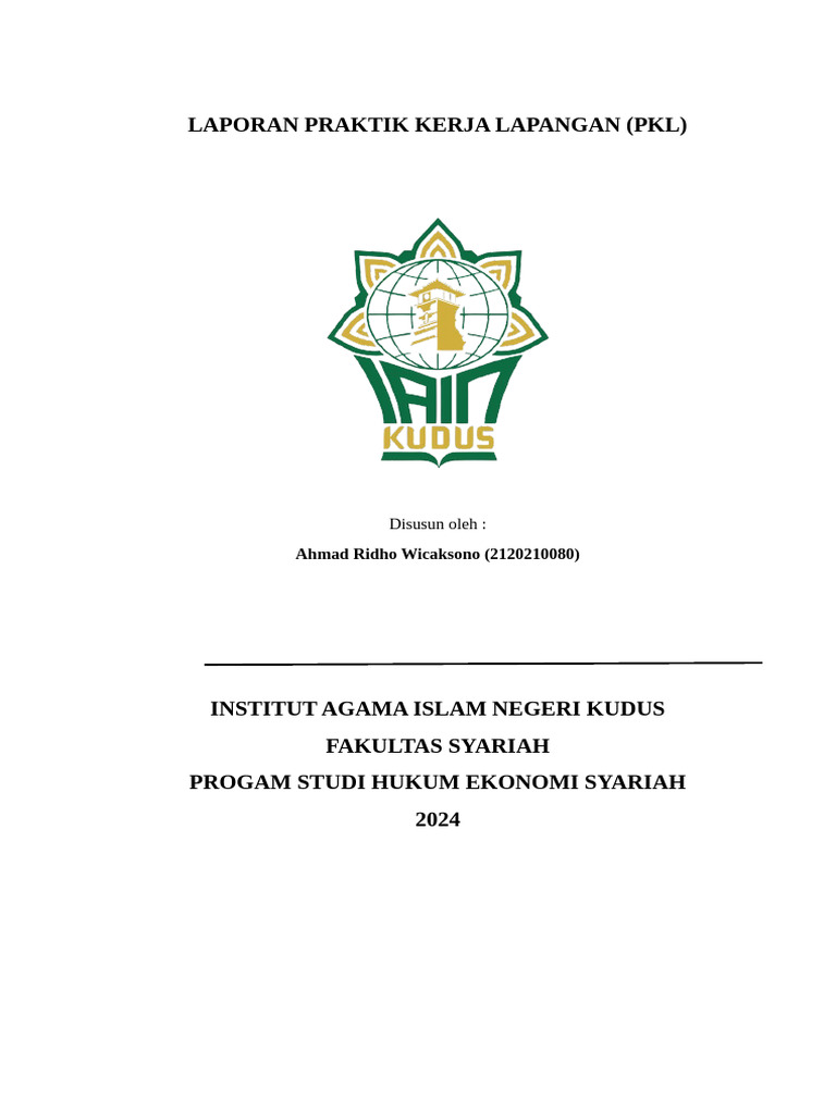Laporan PKL Hukum Ekonomi Syariah 2024 | PDF