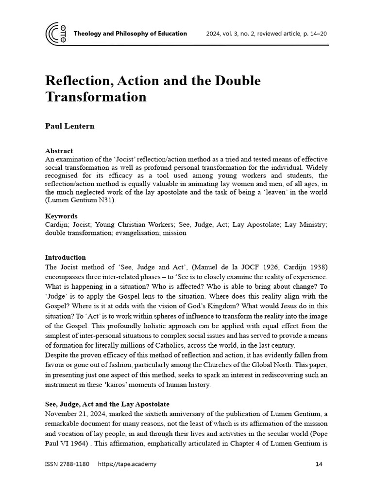 Jocist Method for Lay Apostolate Revival | PDF | Laity | Second Vatican ...
