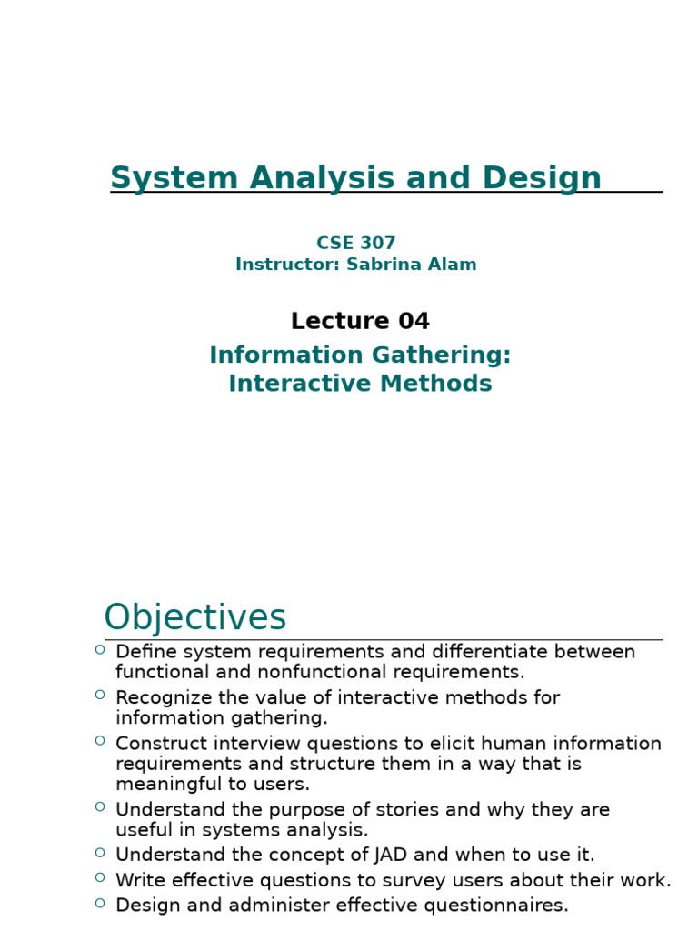 Lecture 04 CSE 307 Information Gathering: Interactive Methods | PDF ...