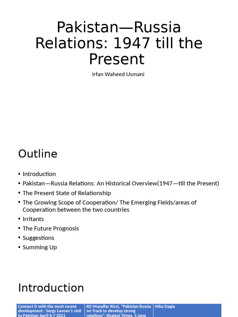 Pakistan Russia Relations | PDF | Pakistan | Soviet–Afghan War