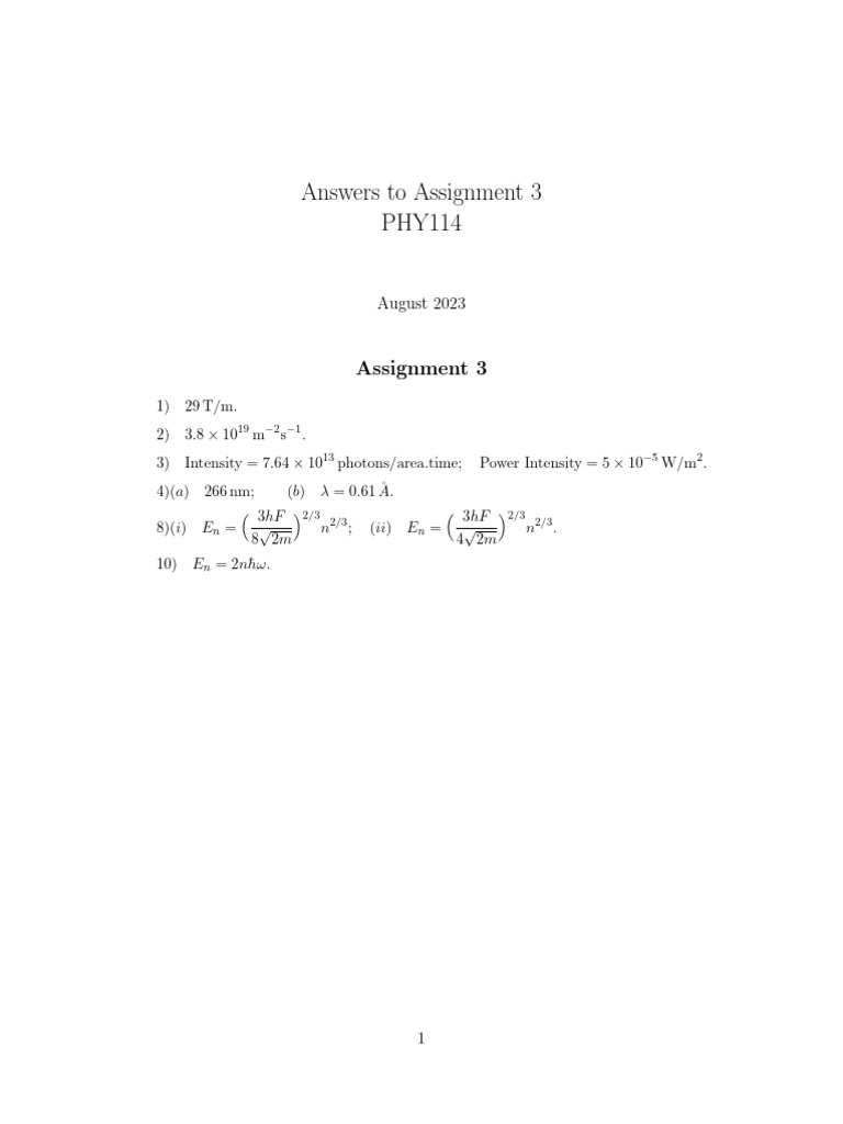 Assignment 3 Answers | PDF
