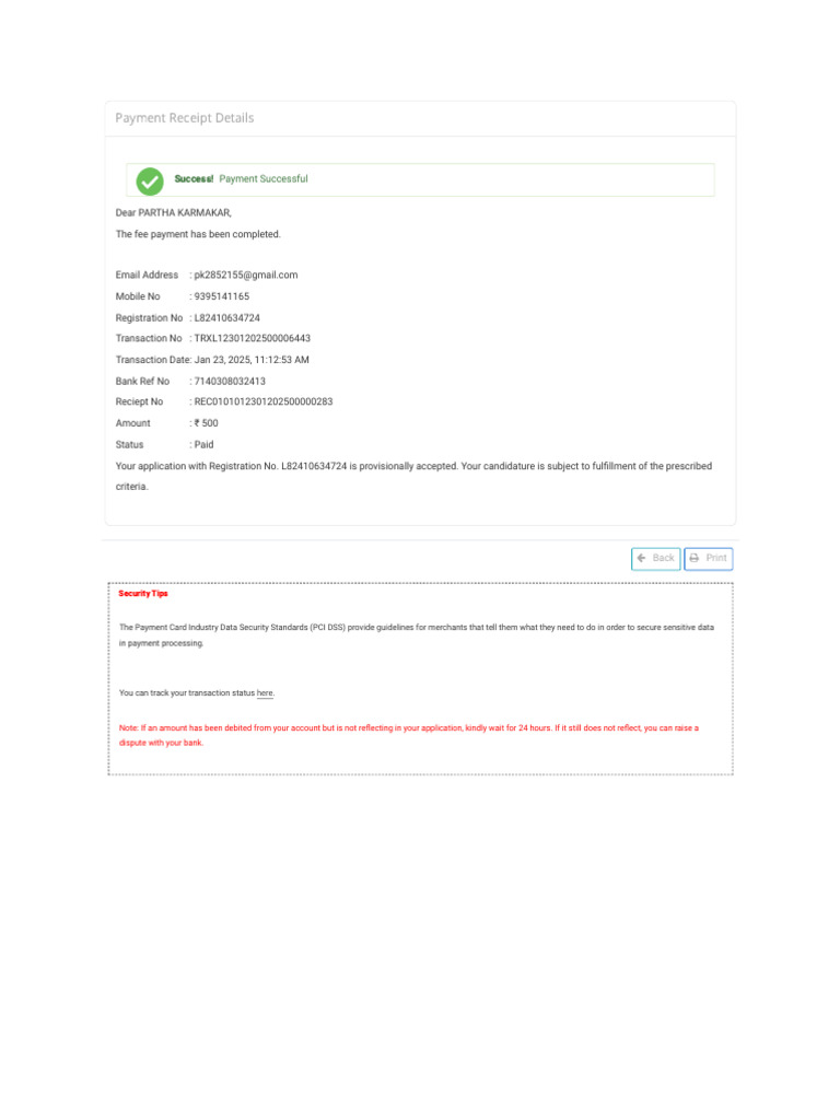 RRB Partha Payment | PDF