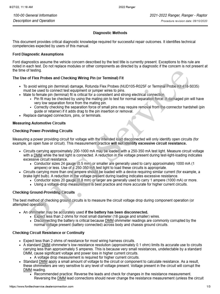 Diagnostic Methods Pdf Fuse Electrical Voltage