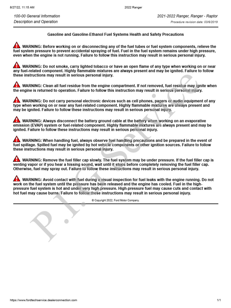 Gasoline and Gasoline-Ethanol Fuel Systems Health and Safety ...